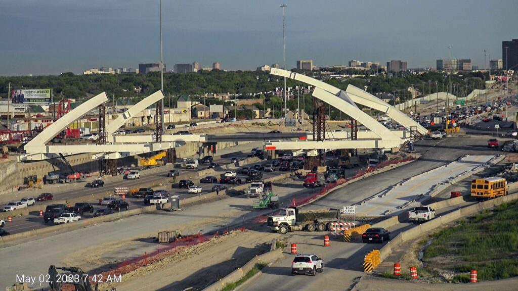 Skillman Street Arch Bridge over I-635 on the East side of the Dallas Beltway - RJ Watson